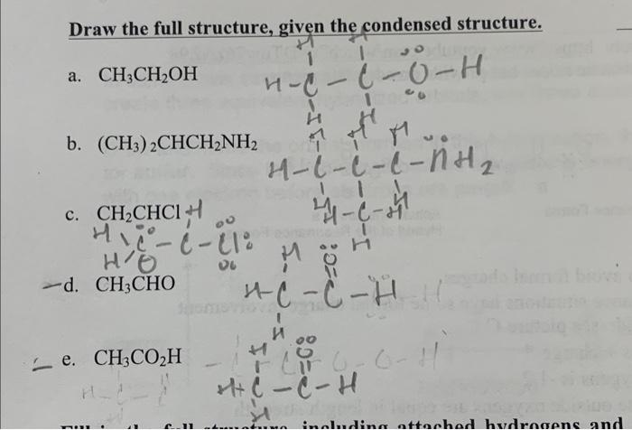 Solved Draw the full structure, given the condensed | Chegg.com