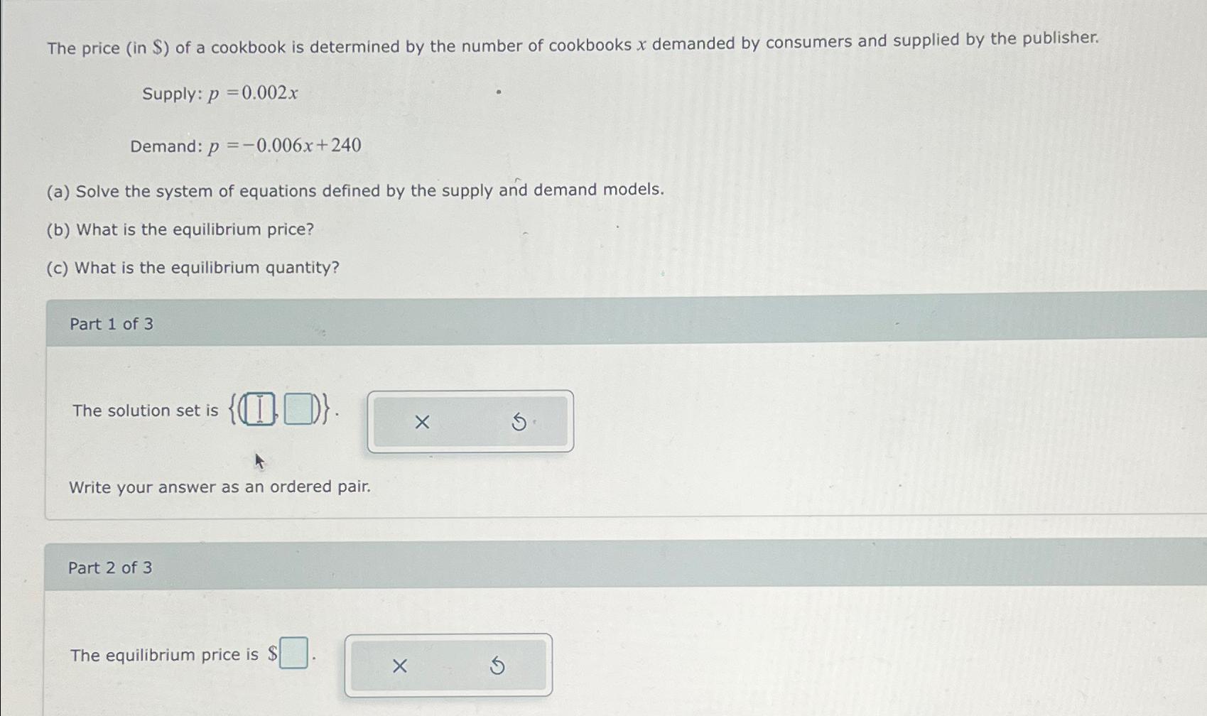 Solved The price (in $ ) ﻿of a cookbook is determined by the | Chegg.com