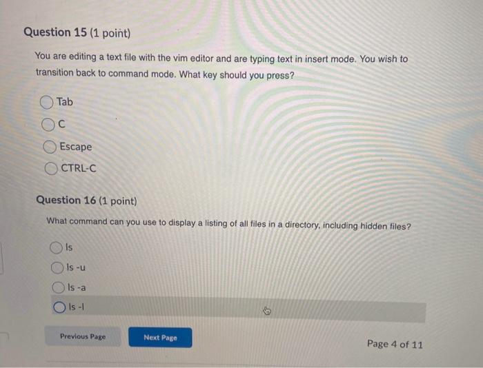 Solved You are editing a text file with the vim editor and | Chegg.com