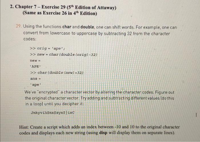 Solved 2. Chapter 7 - Exercise 29 (5th Edition of Attaway) | Chegg.com