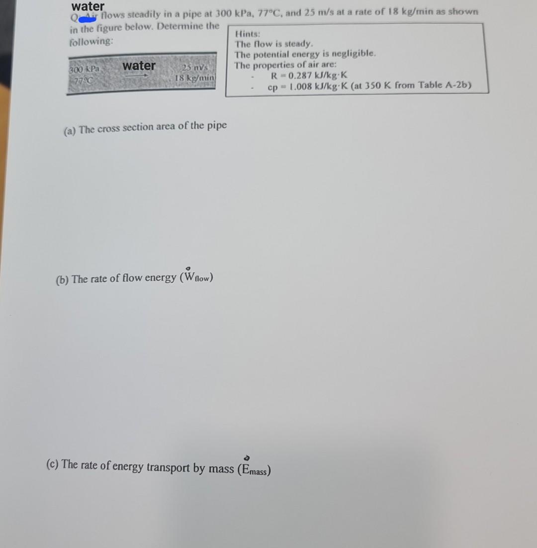 Solved following: Hints: The flow is steady. The potential | Chegg.com