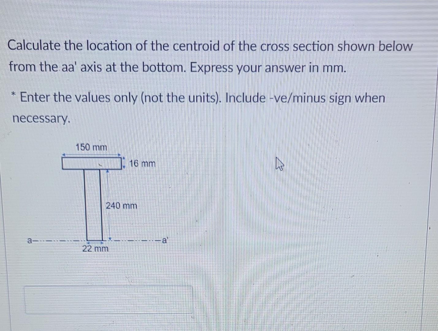 Solved Calculate the location of the centroid of the cross | Chegg.com