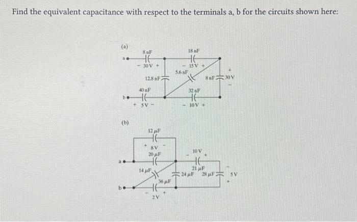 Solved Find the equivalent capacitance with respect to the | Chegg.com