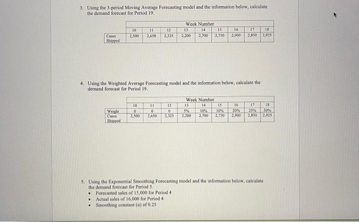 Solved 3 Using The 3 Period Moving Average Forecasting