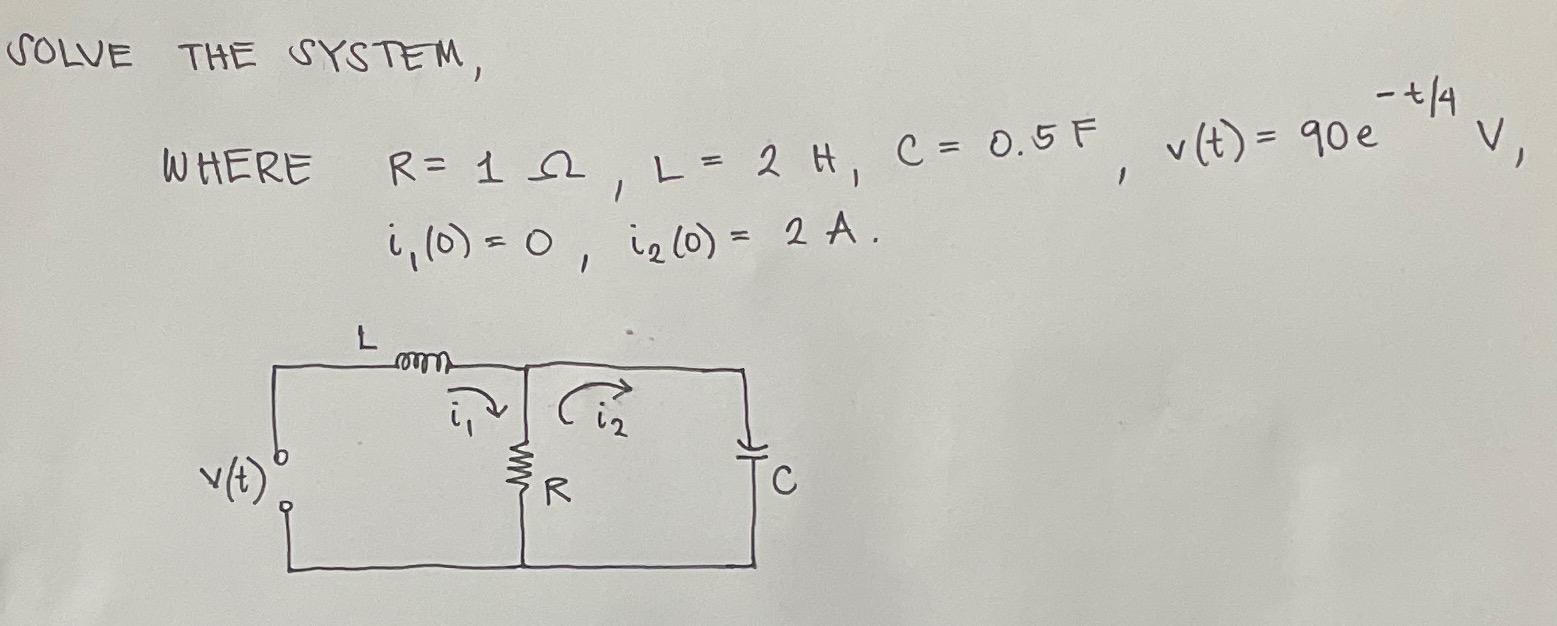 Solved SOLVE THE SYSTEM,WHERE | Chegg.com
