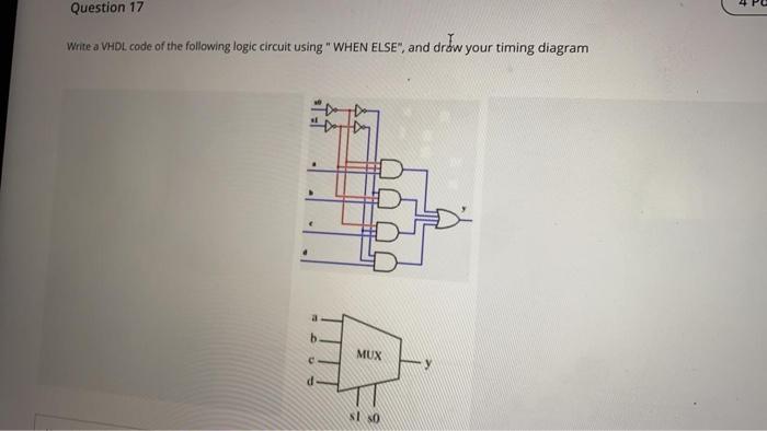 Solved PL Question 17 Write a VHDL, cade of the following | Chegg.com
