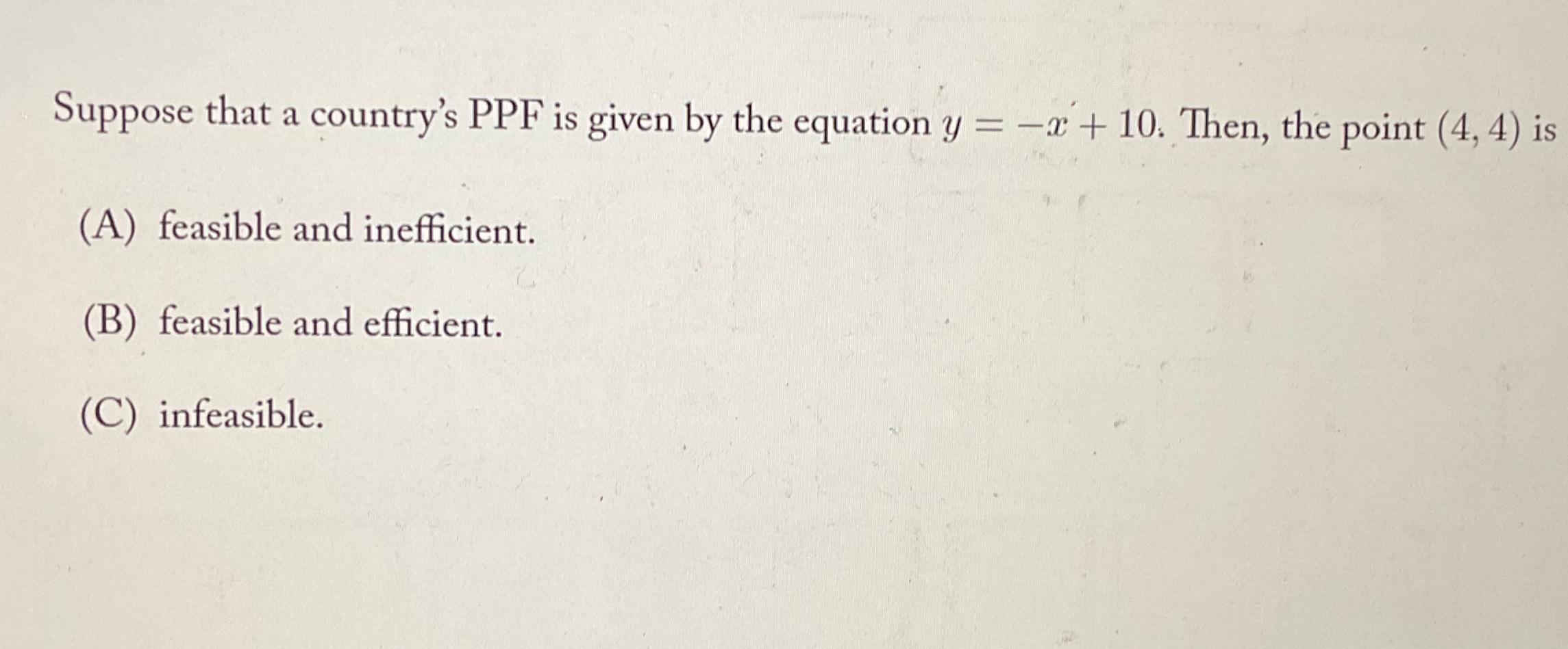 Solved Suppose that a country's PPF is given by the equation | Chegg.com