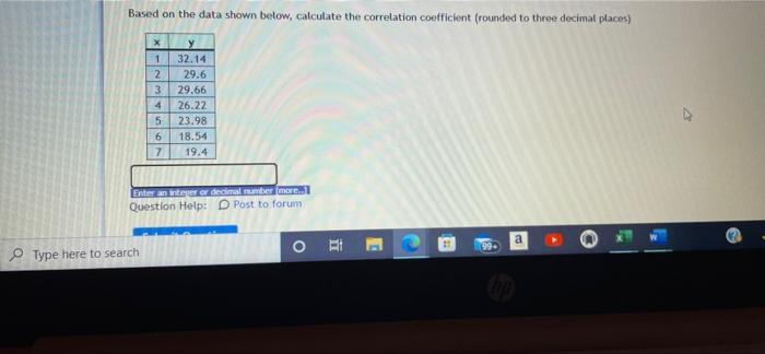 Solved Based on the data shown below, calculate the | Chegg.com