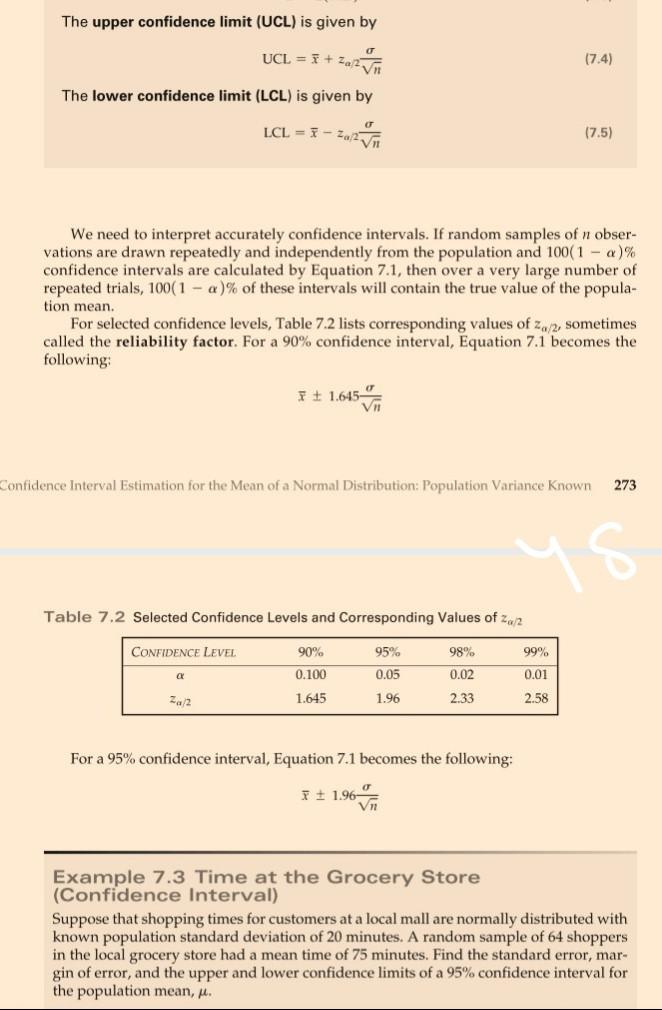 Solved The upper confidence limit (UCL) is given by UCL = F | Chegg.com
