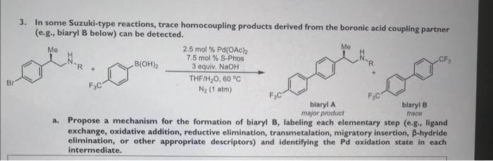 Solved 3. In some Suzuki-type reactions, trace homocoupling | Chegg.com