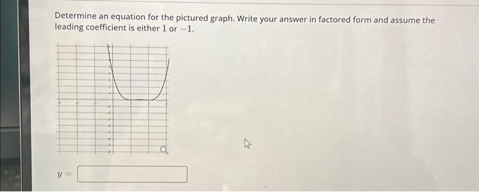 Solved Determine an equation for the pictured graph. Write | Chegg.com