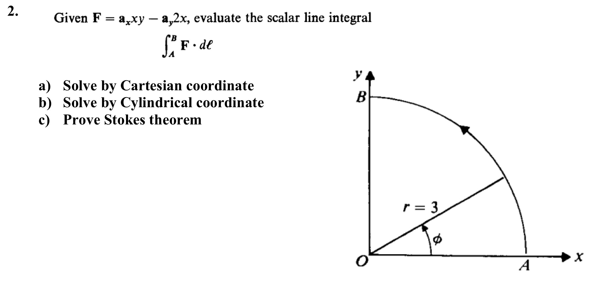 Solved Given F=axxy-ay2x, evaluate the scalar line | Chegg.com Solved Given F=axxy-ay2x, evaluate the scalar line | Chegg.com