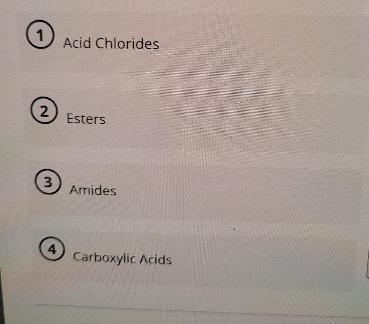 Solved (1) ﻿Acid Chlorides\geoquad Esters\geoquad | Chegg.com
