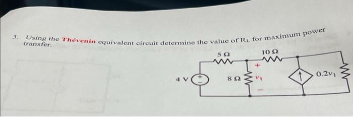 Solved 3. Using the Thevenin equivalent circuit defon.wine | Chegg.com