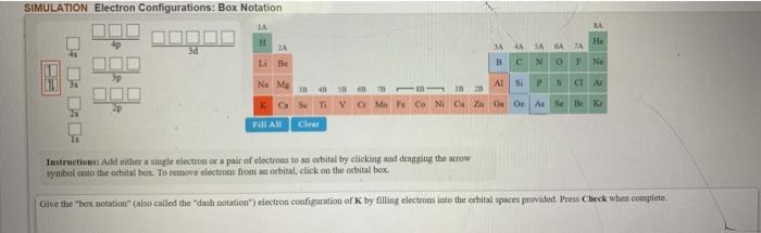 Solved SIMULATION Electron Configurations: Box Notation IA | Chegg.com