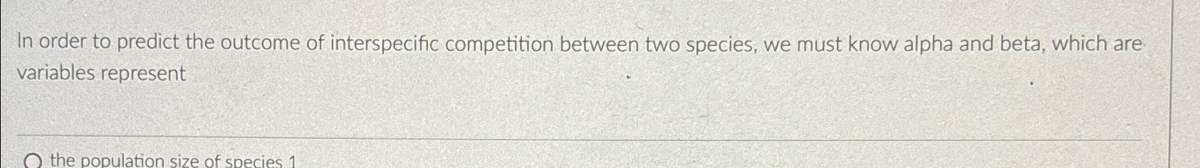 Solved In order to predict the outcome of interspecific | Chegg.com