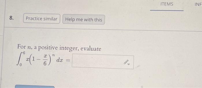 Solved For \\( n \\), a positive integer, evaluate \\[ | Chegg.com