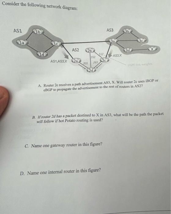 Solved Consider the following network diagram: A. Router 2c | Chegg.com Solved Consider the following network diagram: A. Router 2c | Chegg.com