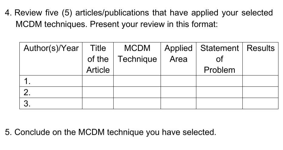 Solved 4. Review five (5) articles/publications that have | Chegg.com