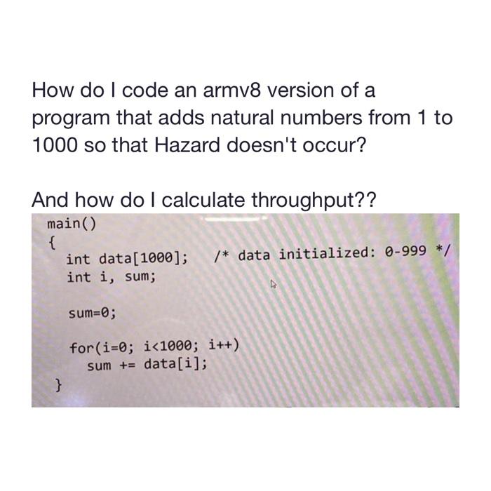 Solved How do I code an armv8 version of a program that adds | Chegg.com