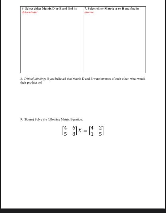 Solved 2x2 Mars X Matrix 2X4 Matrix 3X3 M JXUM Matris: Mat : | Chegg.com