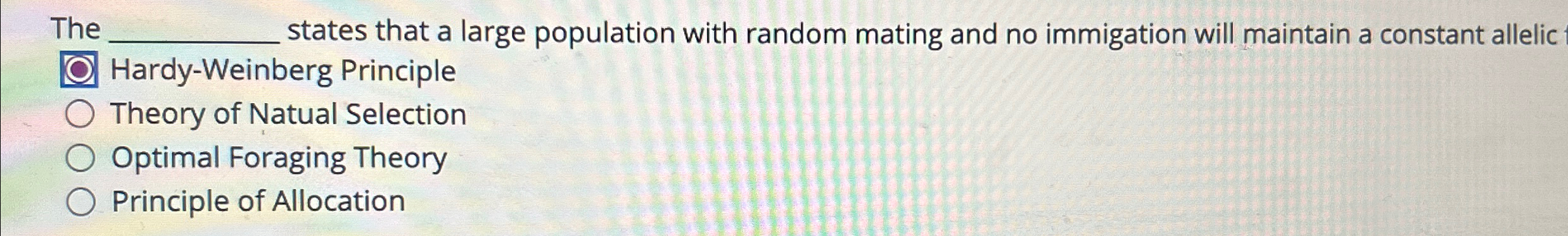 Solved The states that a large population with random mating | Chegg.com