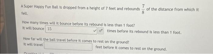 Solved A Super Happy Fun Ball is dropped from a height of 7 | Chegg.com