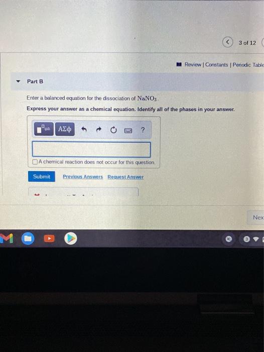 Solved 3 of 12 - Review Constants Periodic Table Part B | Chegg.com