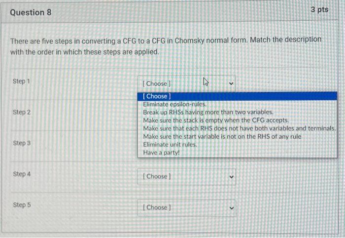 Solved There are five steps in converting a CFG to a CFG in | Chegg.com