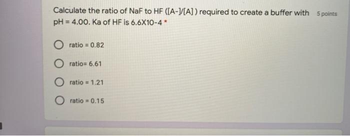 Solved 5 points A buffer contains equal amounts of a weak | Chegg.com