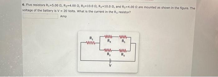 Solved 6. Five resistors | Chegg.com