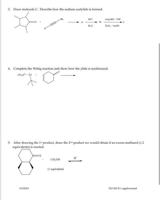Reactions: For the following questions, draw the | Chegg.com