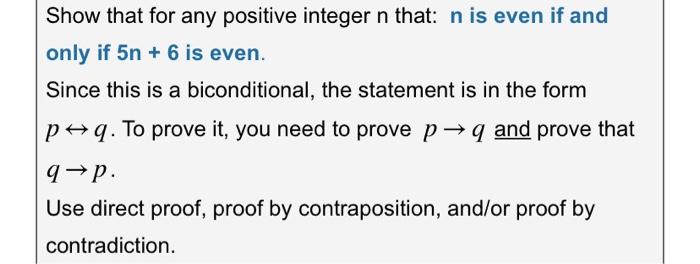 Solved Show that for any positive integer n that: n is even | Chegg.com