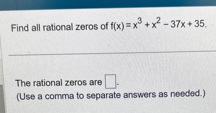 Solved Determine all possible rational solutions of the | Chegg.com