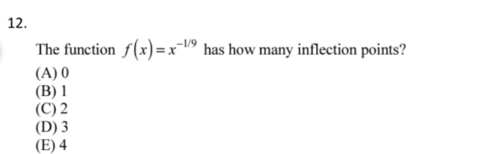 Solved The function f(x)=x-19 ﻿has how many inflection | Chegg.com