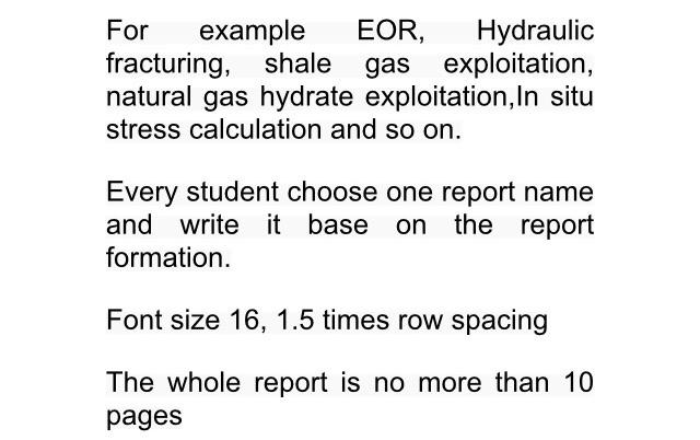 Solved For example EOR, Hydraulic fracturing, shale gas | Chegg.com