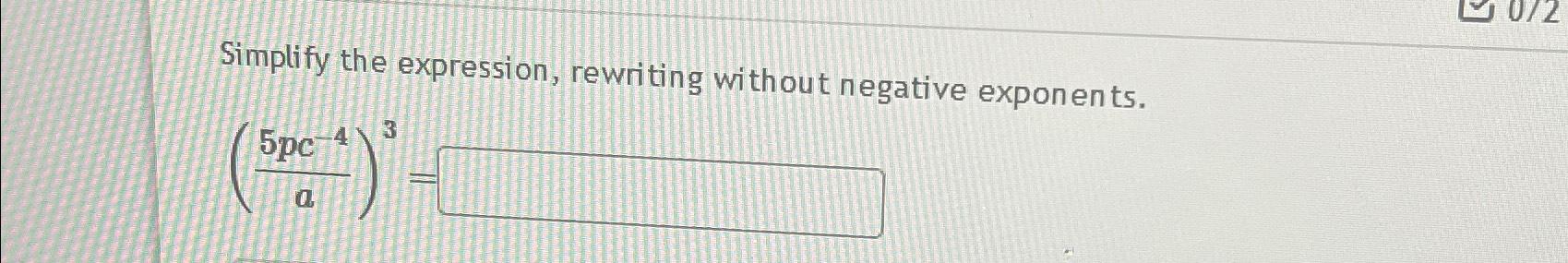 Solved Simplify the expression, rewriting without negative | Chegg.com
