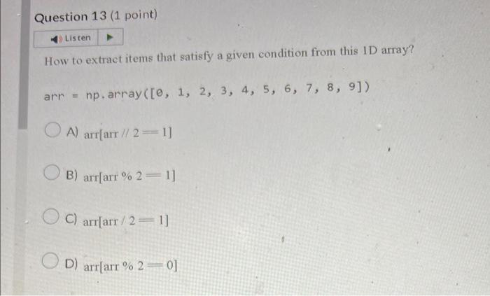 Solved Fill in the blank such that sample array prints the | Chegg.com