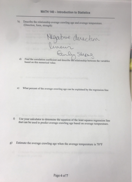 Solved MATH 140 - Introduction to Statistics b) Describe the | Chegg.com
