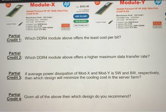 Solved 2) Considerations in Memory Design Example: DDR4 | Chegg.com