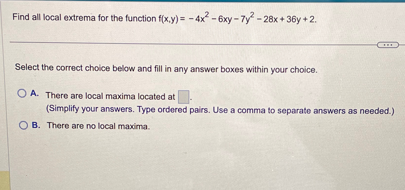 Solved Find all local extrema for the function | Chegg.com