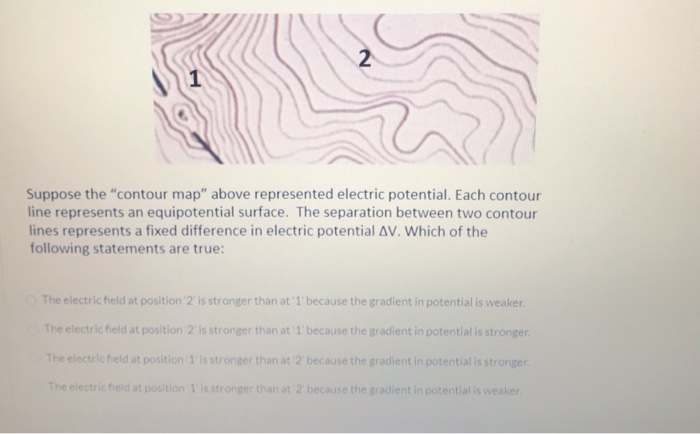Solved 2 1 Suppose the "contour map" above represented | Chegg.com