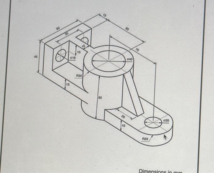 Solved draw the front, side and top views of this object | Chegg.com
