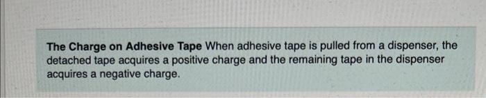 Solved The Charge on Adhesive Tape When adhesive tape is | Chegg.com