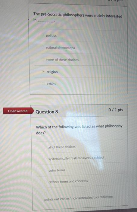 The pre-Socratic philosophers were mainly interested | Chegg.com