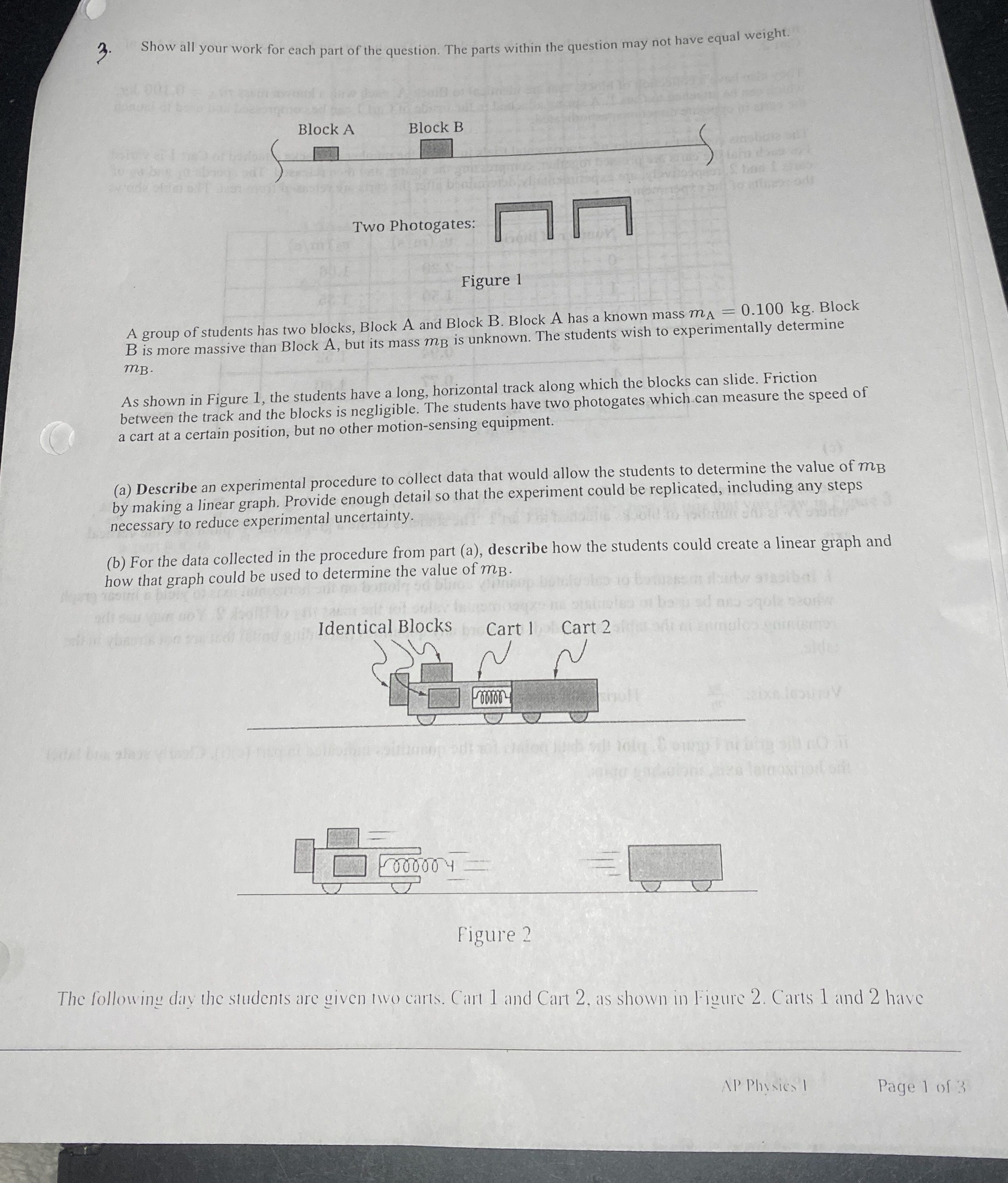 Solved Show all your work for each part of the question. The | Chegg.com