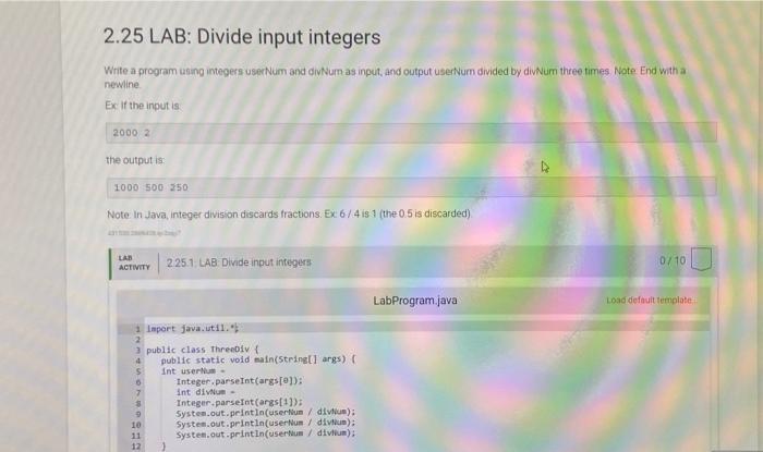 Solved Write a program uaing integers userNum and divium as | Chegg.com