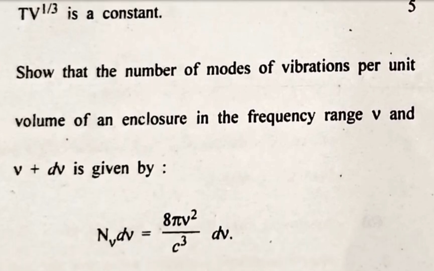 Solved Show that the number of modes of vibrations per unit | Chegg.com