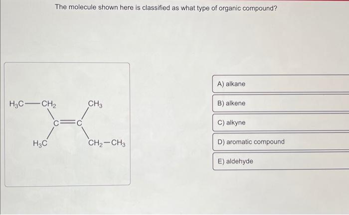 Solved The molecule shown here is classified as what type of | Chegg.com