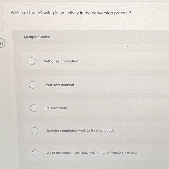 Solved Which of the following is an activity in the | Chegg.com